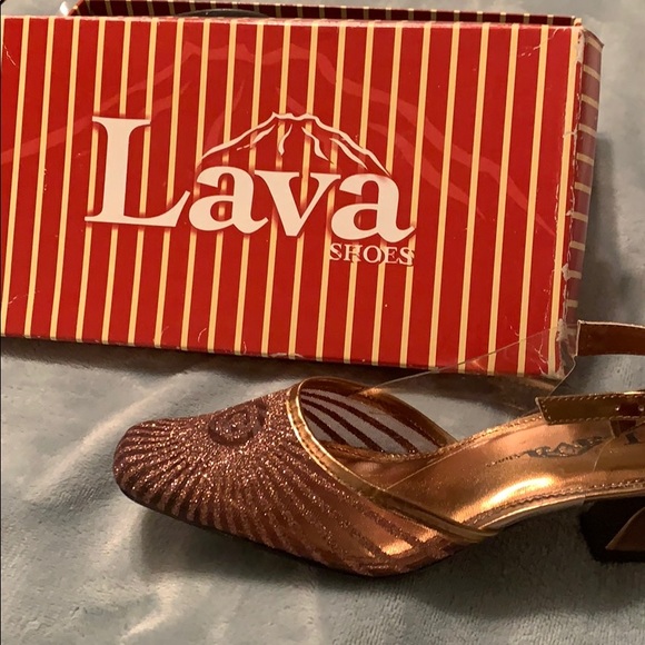 Lava Shoes | Shoes | New Bronze Sparkling Slingback Heels | Poshmark